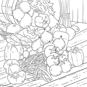 Farm Vegetable Printable Adult Coloring Page From Manila Shinecoloring ...