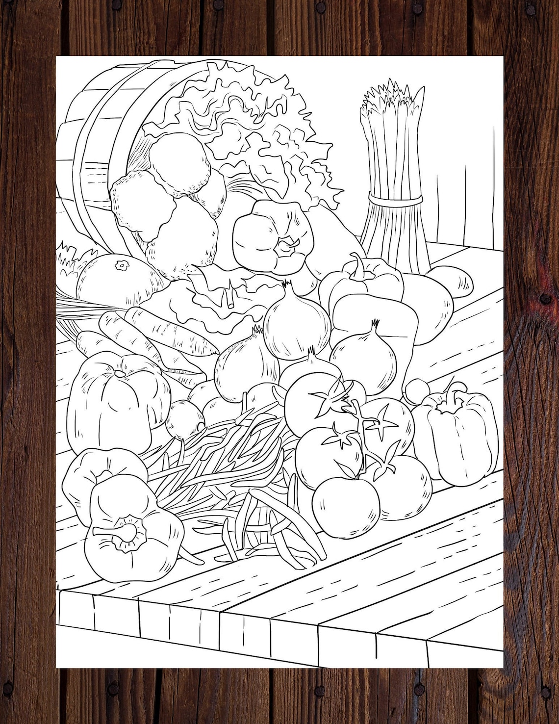 Farm Vegetable Printable Adult Coloring Page From Manila Shinecoloring ...