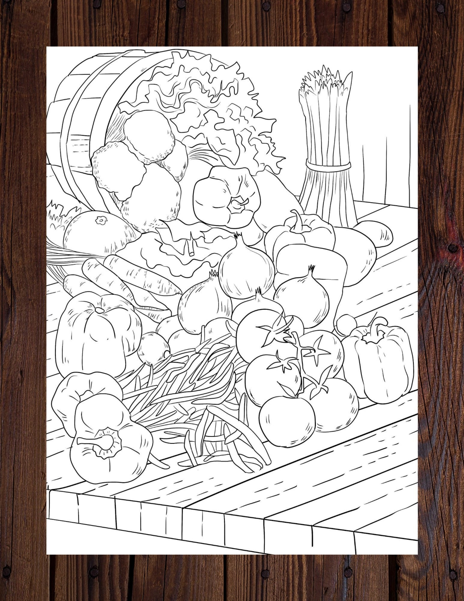 Farm Vegetable - Printable Adult Coloring Page From Manila Shine ...