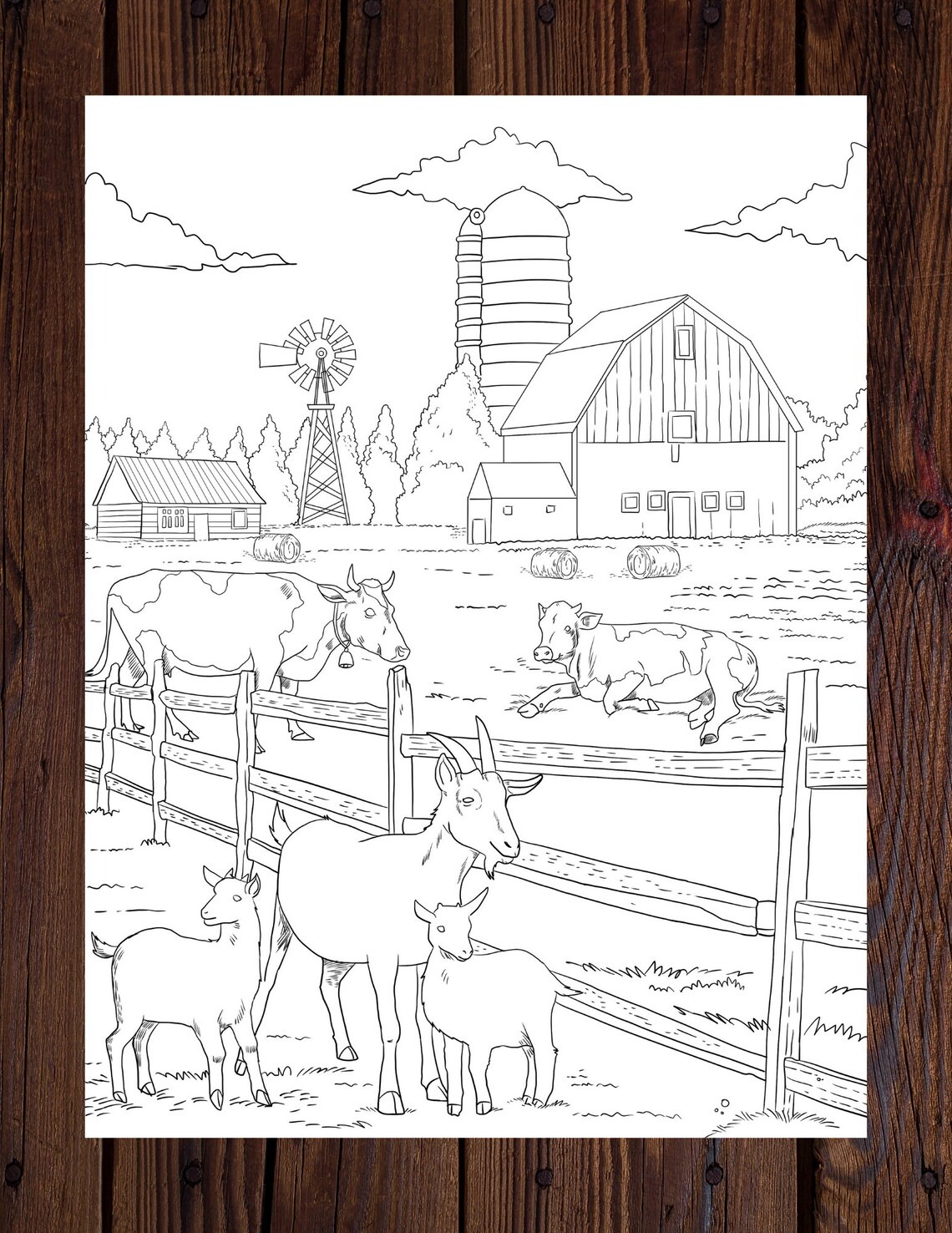Farm Animals - Printable Adult Coloring Page From Manila Shine ...