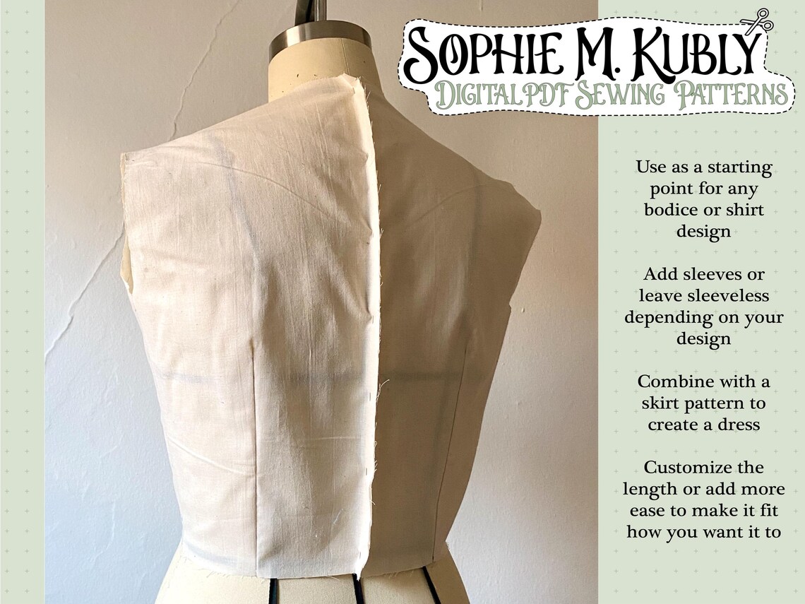 Basic Bodice Pattern / Women's Slim Fit Basic Bodice Sewing Pattern ...
