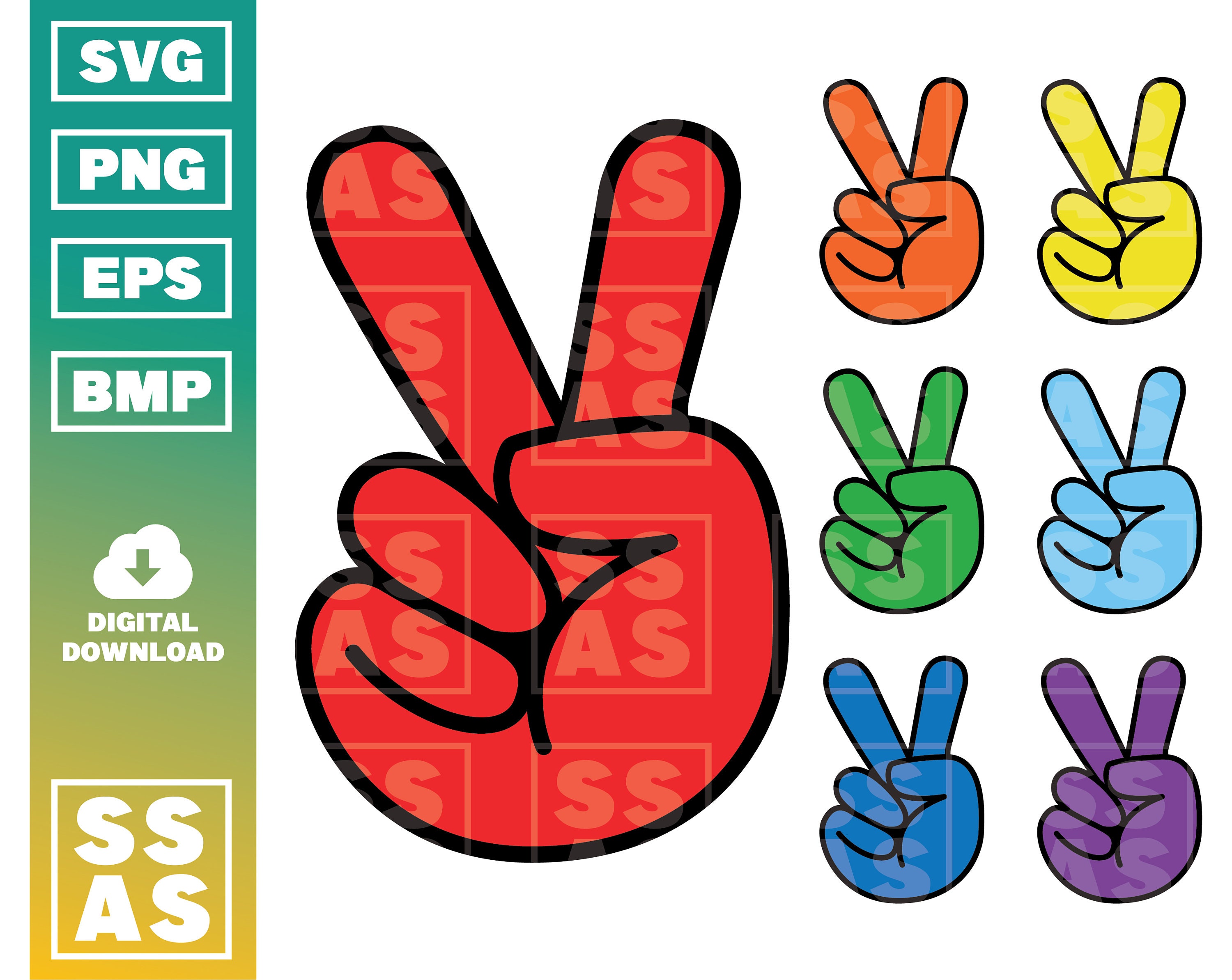 Peace Sign Hand Clipart Peace/love Vector SVG/PNG/EPS/ - Etsy