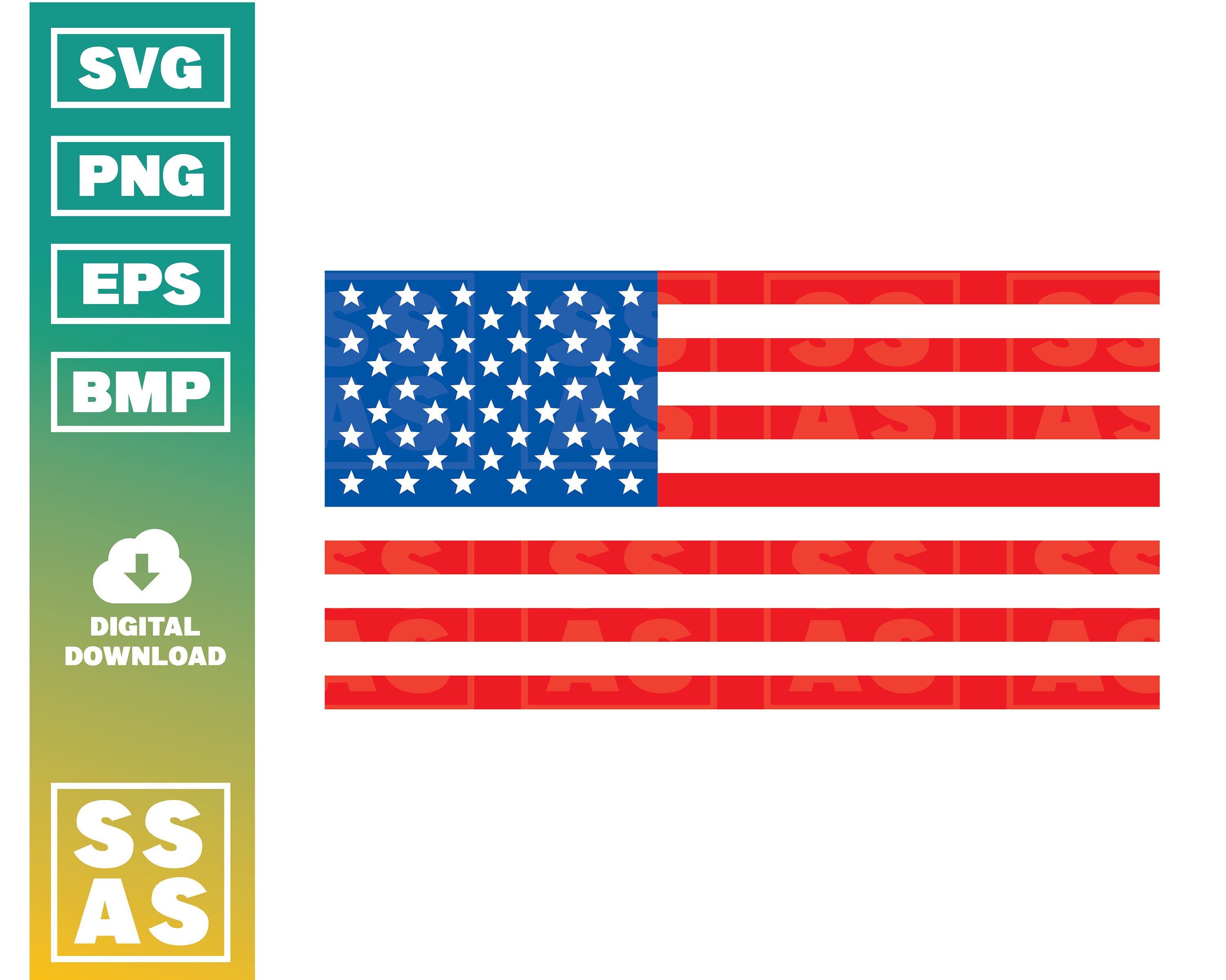 American Flag Vector United States Clipart Stars & Stripes SVG/EPS/PNG ...