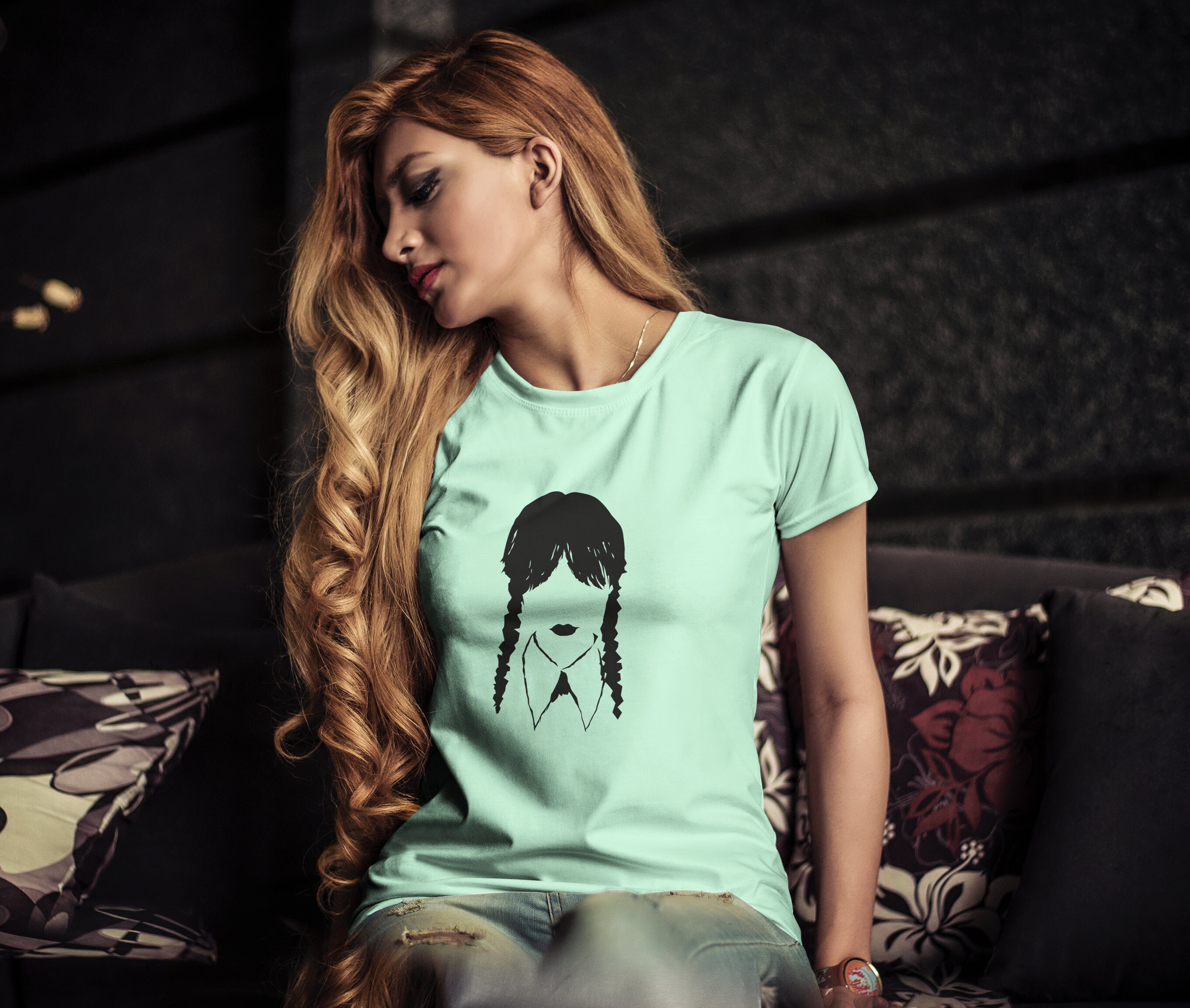 Wednesday Inspired Svg Addams Png wednesday Face Svg - Etsy