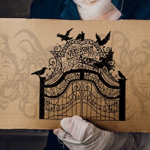 Nevermore Academy Gate - Digital Art Print | Gothic Dark Academia Decor ...