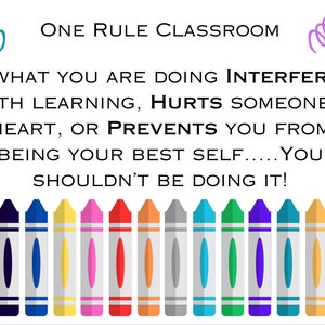 One Rule Classroom Poster: Crayon-themed - Etsy
