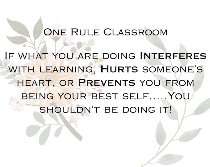 1 Class Rule Poster - Etsy