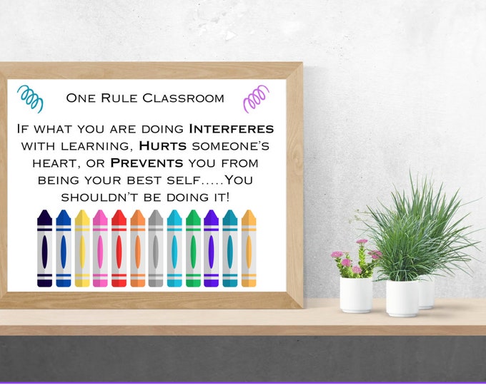 1 Class Rule Poster - Etsy