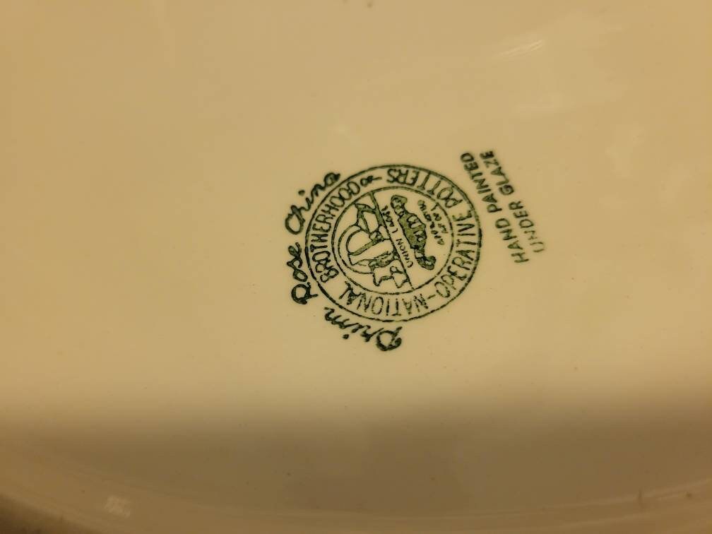 Retro 1950s MCM Prim Rose China Oval Serving Tray W Grey - Etsy