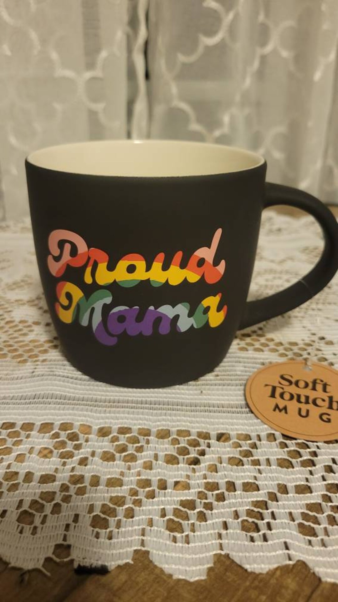 Eccolo 2021 Black NEW Proud Mama Mug With Pride Flag Lettering Soft ...