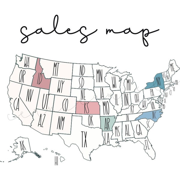 Printable Sales Map - Etsy
