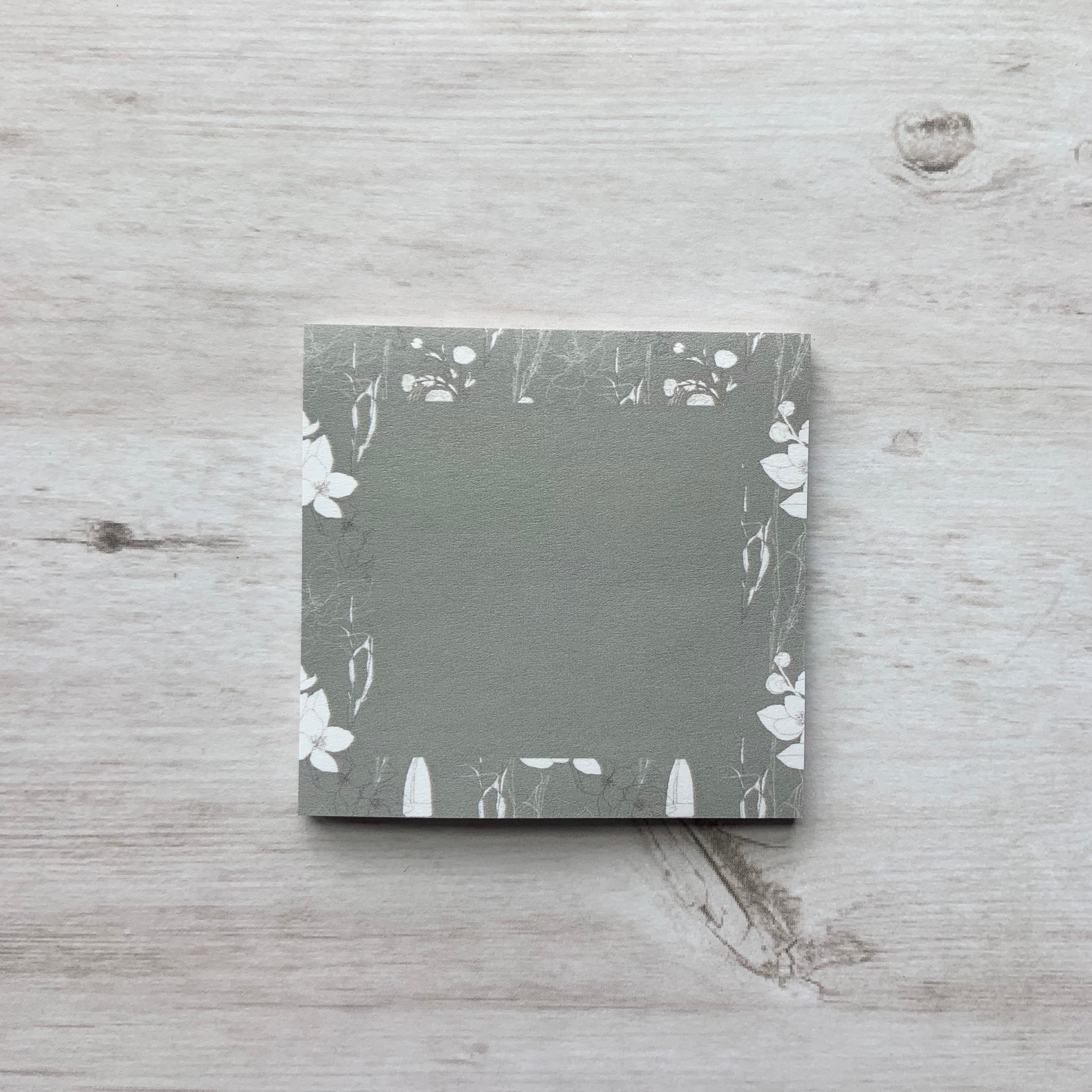 Green Floral Notepad Sticky Notes Cute Sticky Memo Pad 3x3 - Etsy