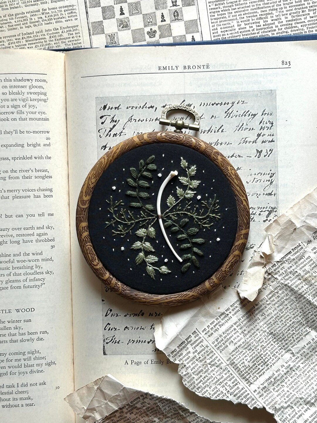 Finished Hand Embroidery Art Snake Rib Bone 4 X - Etsy