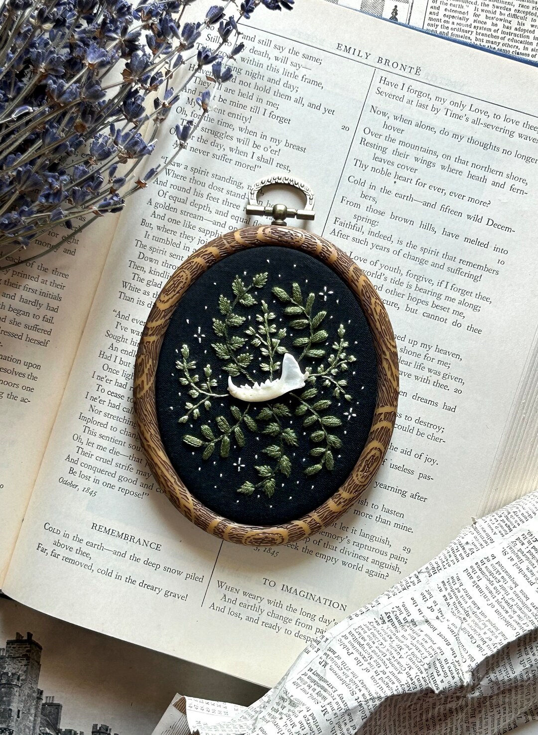 Finished Hand Embroidery Art | Weasel Mandible | 4.5" X 3.5" - Etsy