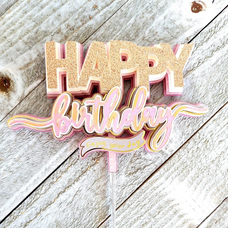 Happy Birthday Cake Topper Cake Topper Birthday Multilayer - Etsy