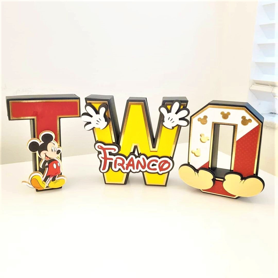 Mickey Mouse 3D Letters, Personalized 3D Letters, Custom 3D Letters, 3D ...