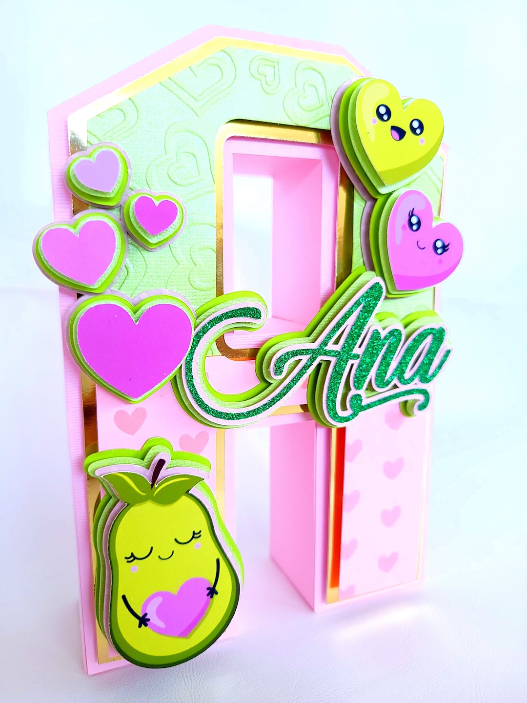 Avocado 3D Letter, Personalized 3D Letters, Avocado Theme 3D Letters ...