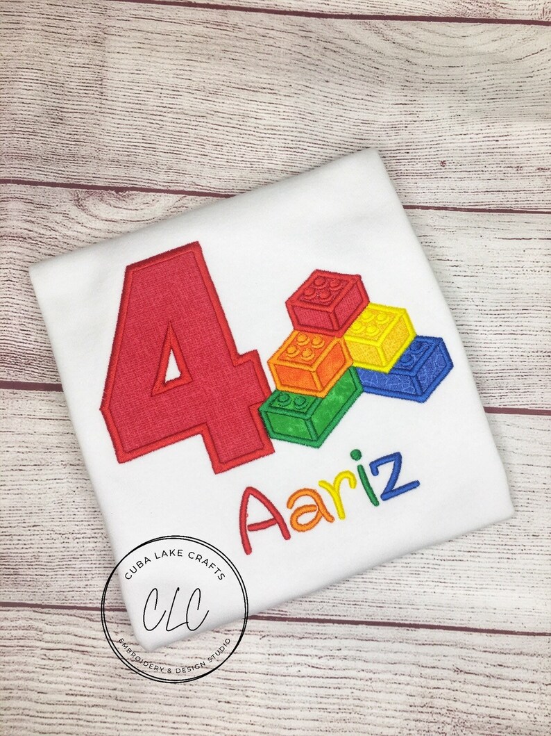 Building Blocks 4th Birthday Shirt - Block Master - Blocks Birthday ...