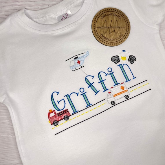 Firetruck Shirt / Emergency Rescue Vehicles Shirt / Boy Police - Etsy