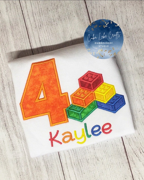 Building Blocks 4th Birthday Shirt Block Master Blocks | Etsy