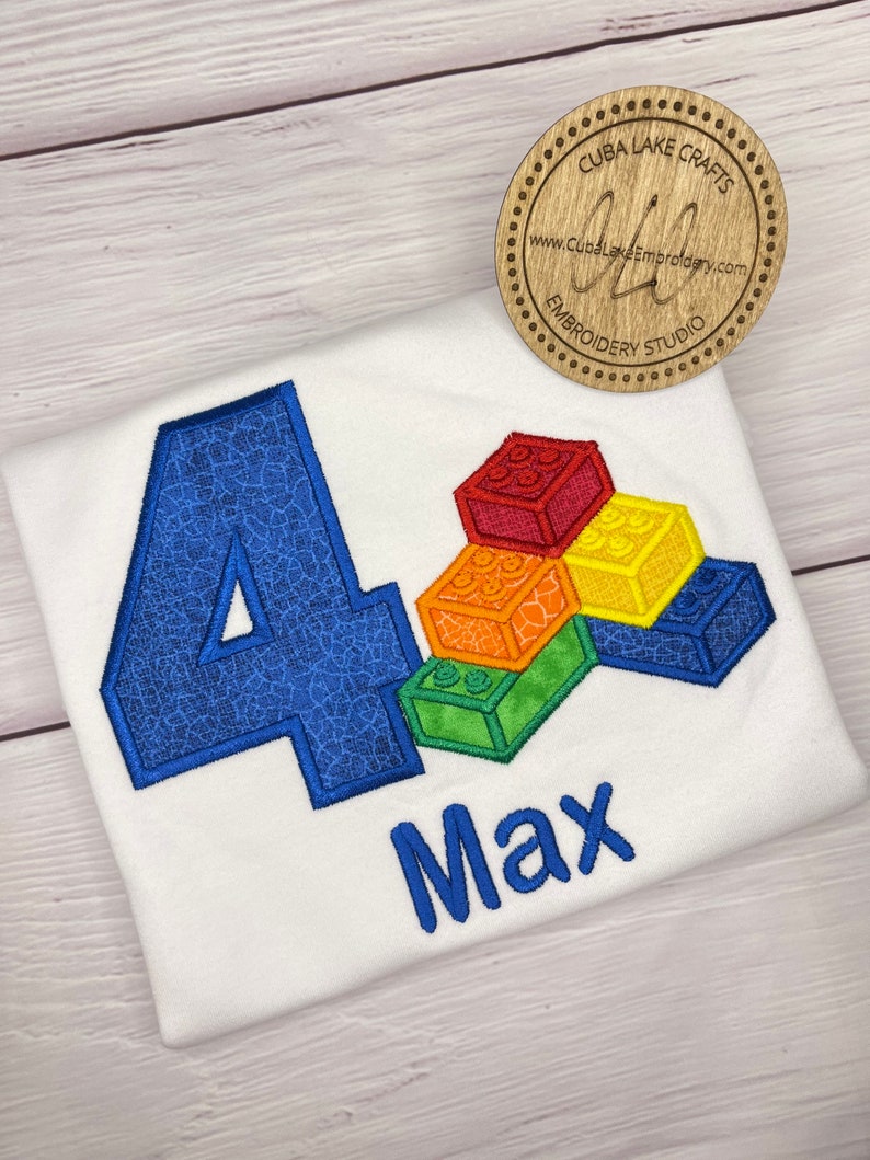 Building Blocks 4th Birthday Shirt - Block Master - Blocks Birthday ...