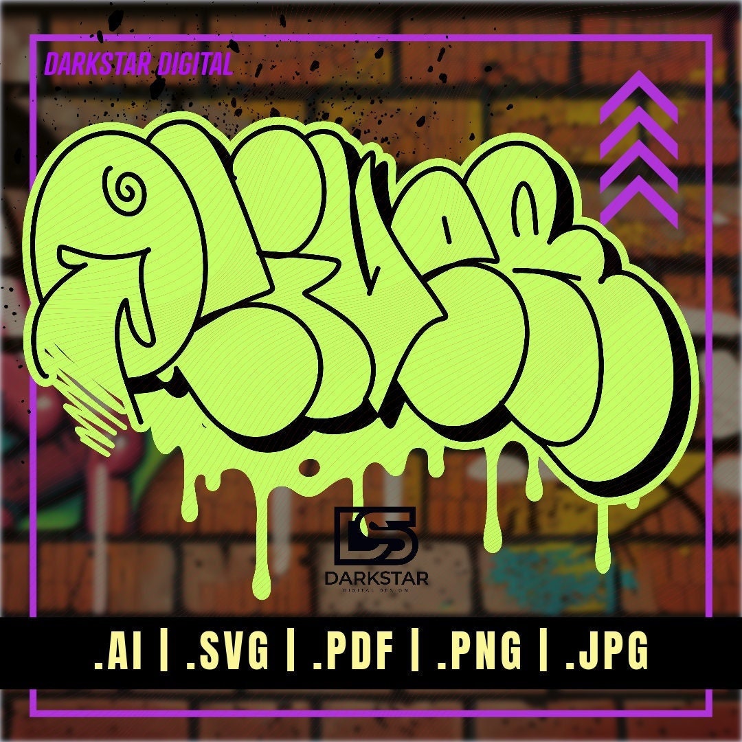 Oliver - Custom Graffiti Throw up Bubble Letters | Layered Editable SVG ...