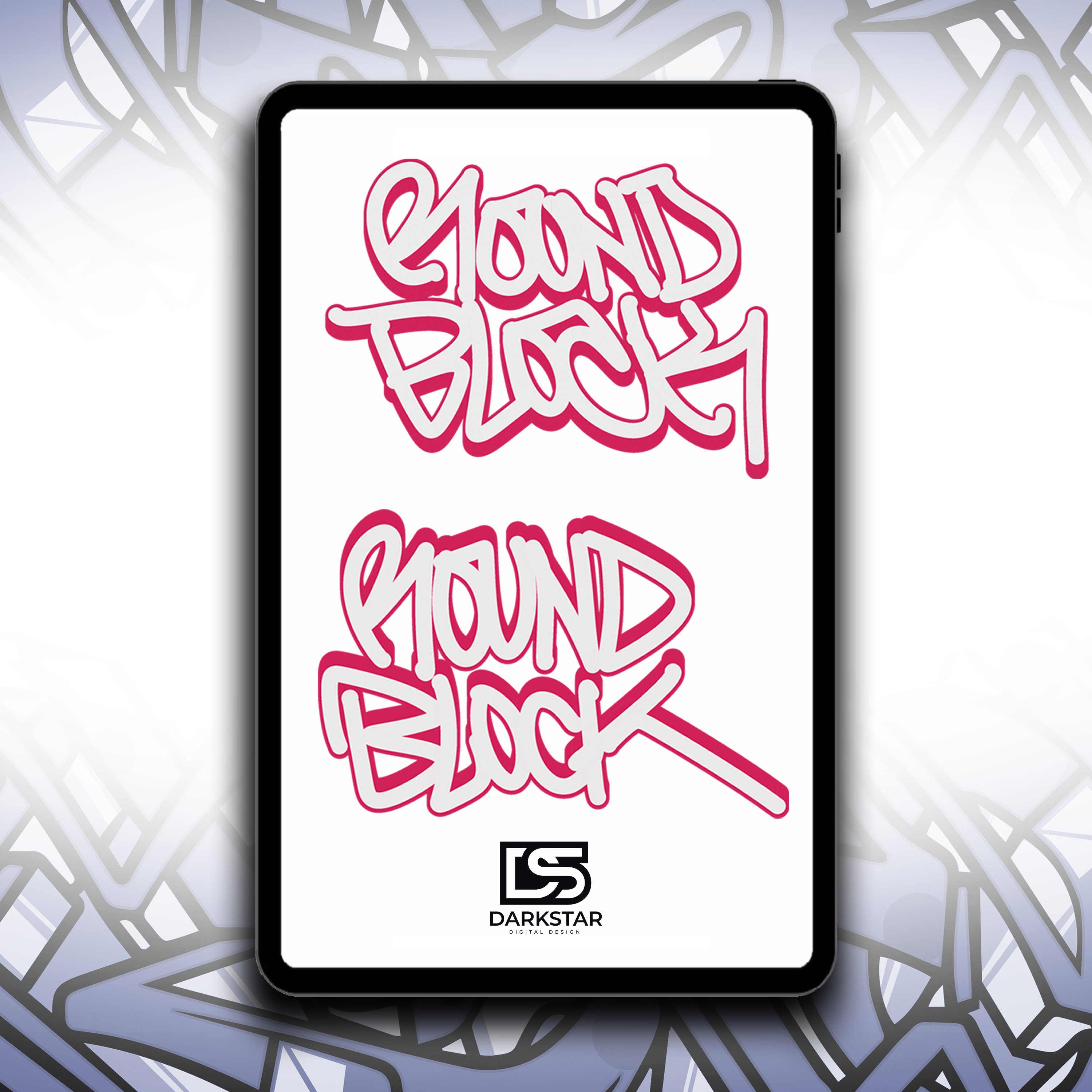 3D Outlined Round Block Brush Pack for Procreate | Perfect for Graffiti ...