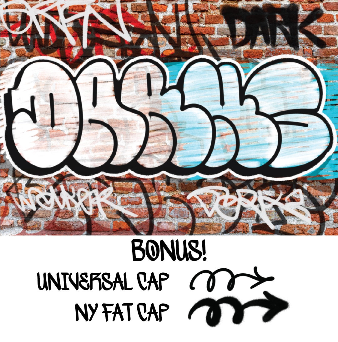 Graffiti Bubble Letter Font Alphabet for Procreate and Adobe ...