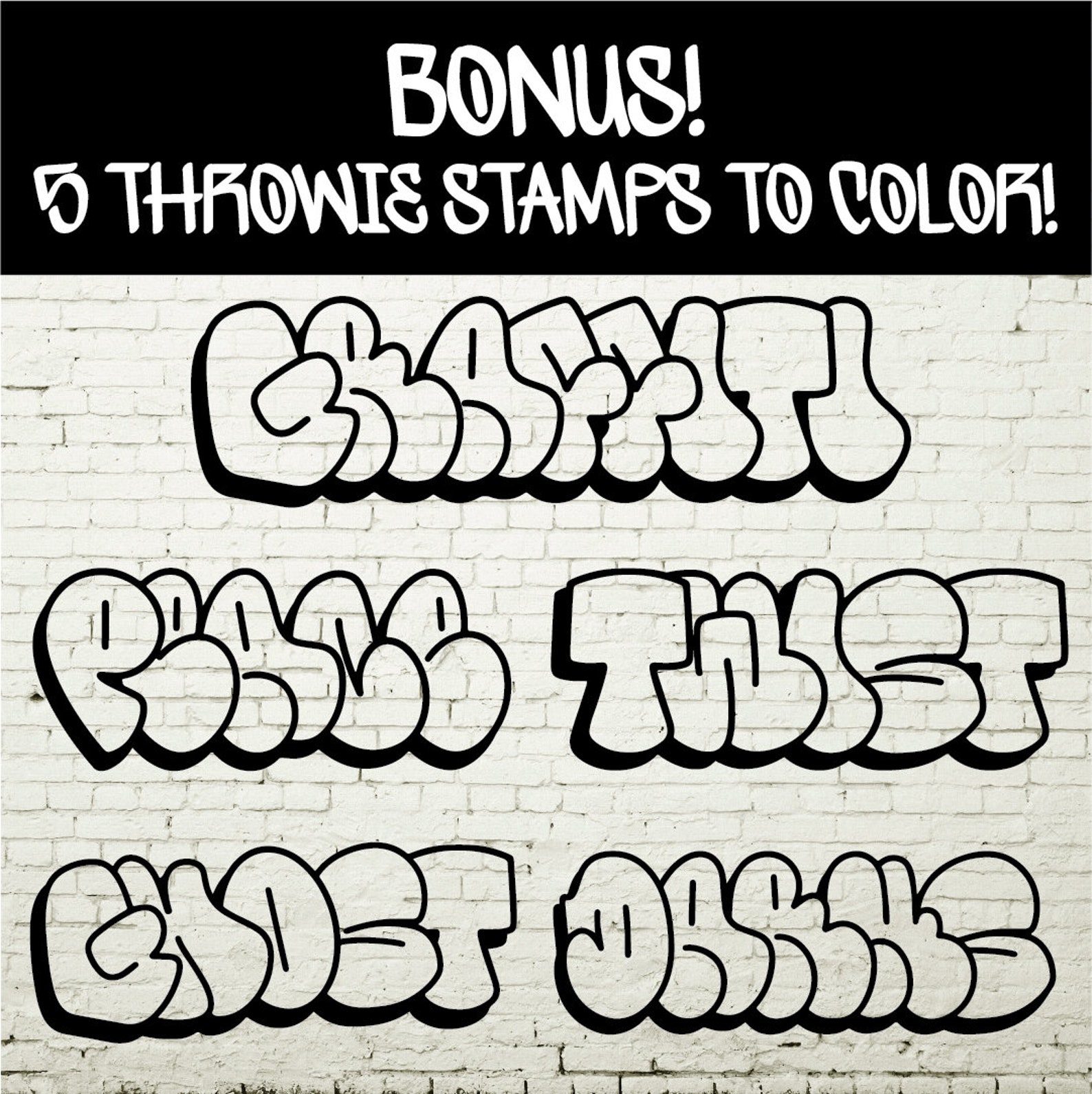 Graffiti Bubble Letter Font Alphabet for Procreate and Adobe ...