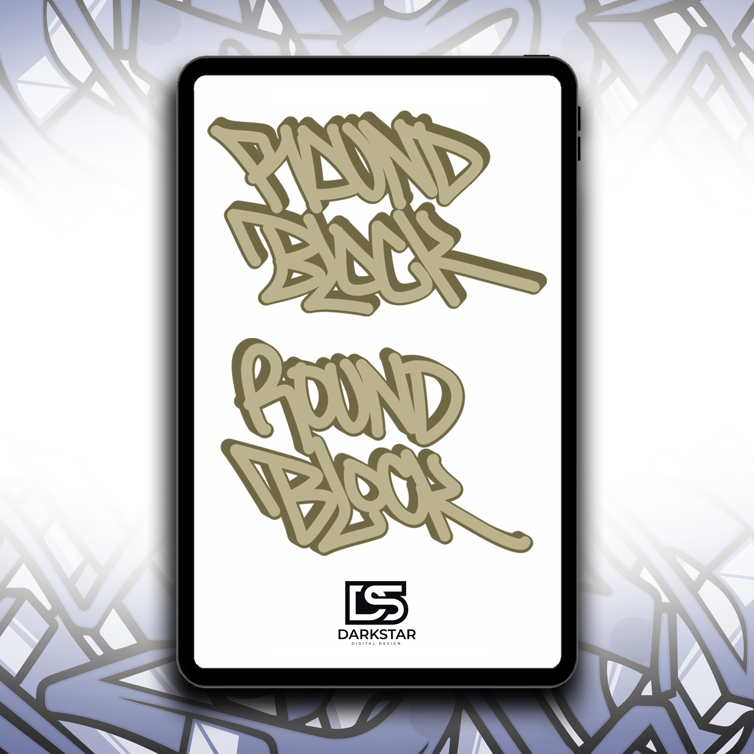 3D Outlined Round Block Brush Pack for Procreate | Perfect for Graffiti ...