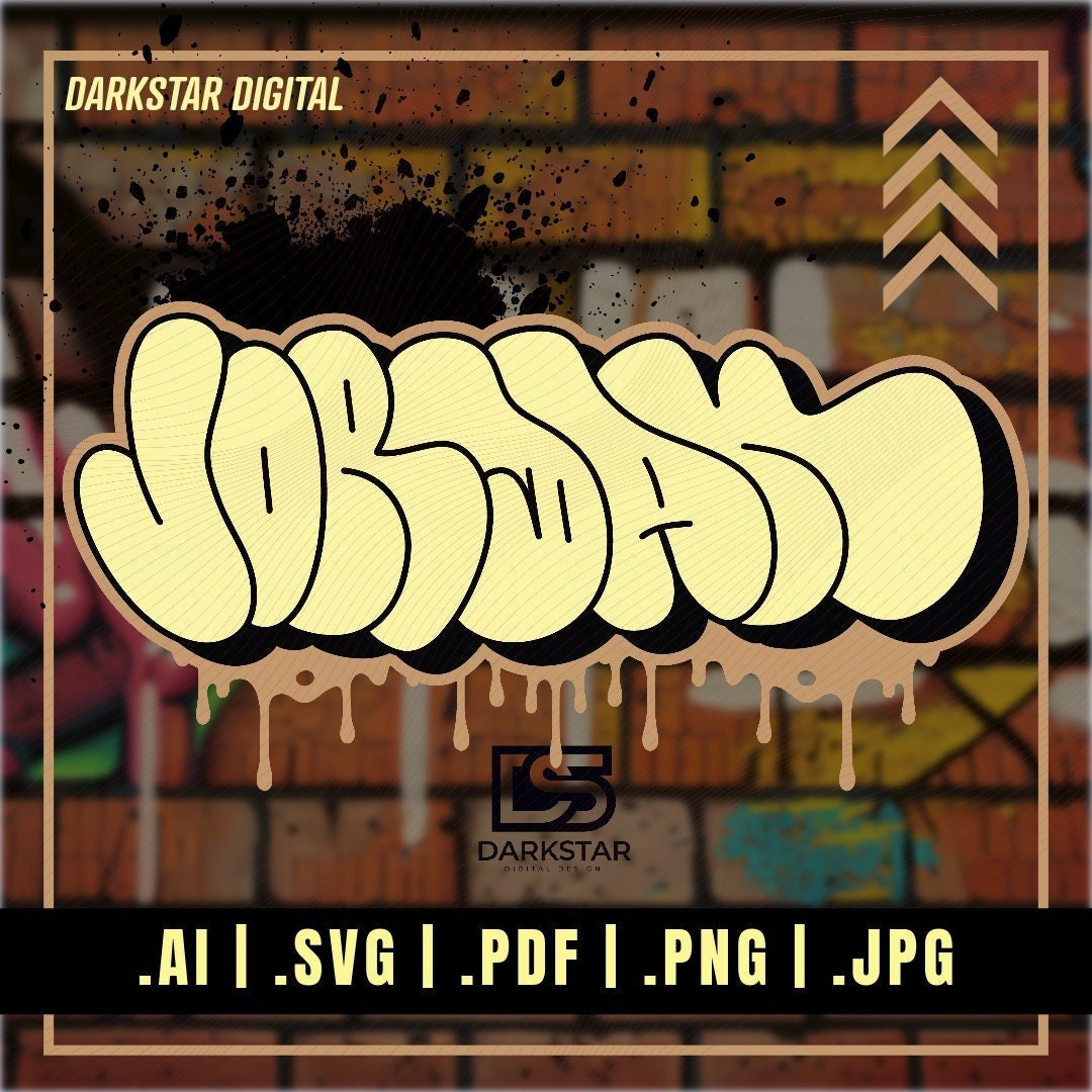 Jordan - Custom Graffiti Throw up Bubble Letters | Layered Editable SVG ...