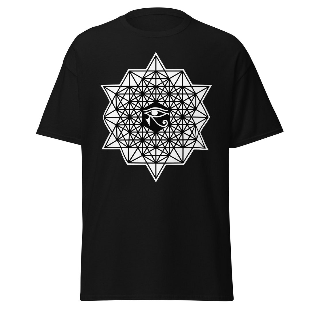 64 Tetrahedron Grid Eye of Horus Sacred Geometry Men's Tee | Streetwear ...