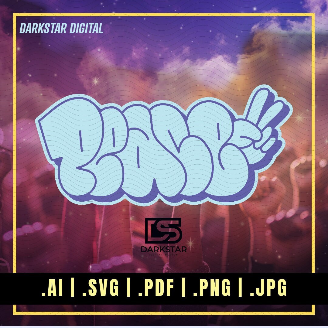 PEACE - Custom Graffiti Throw up Bubble Letters | Layered Editable SVG ...