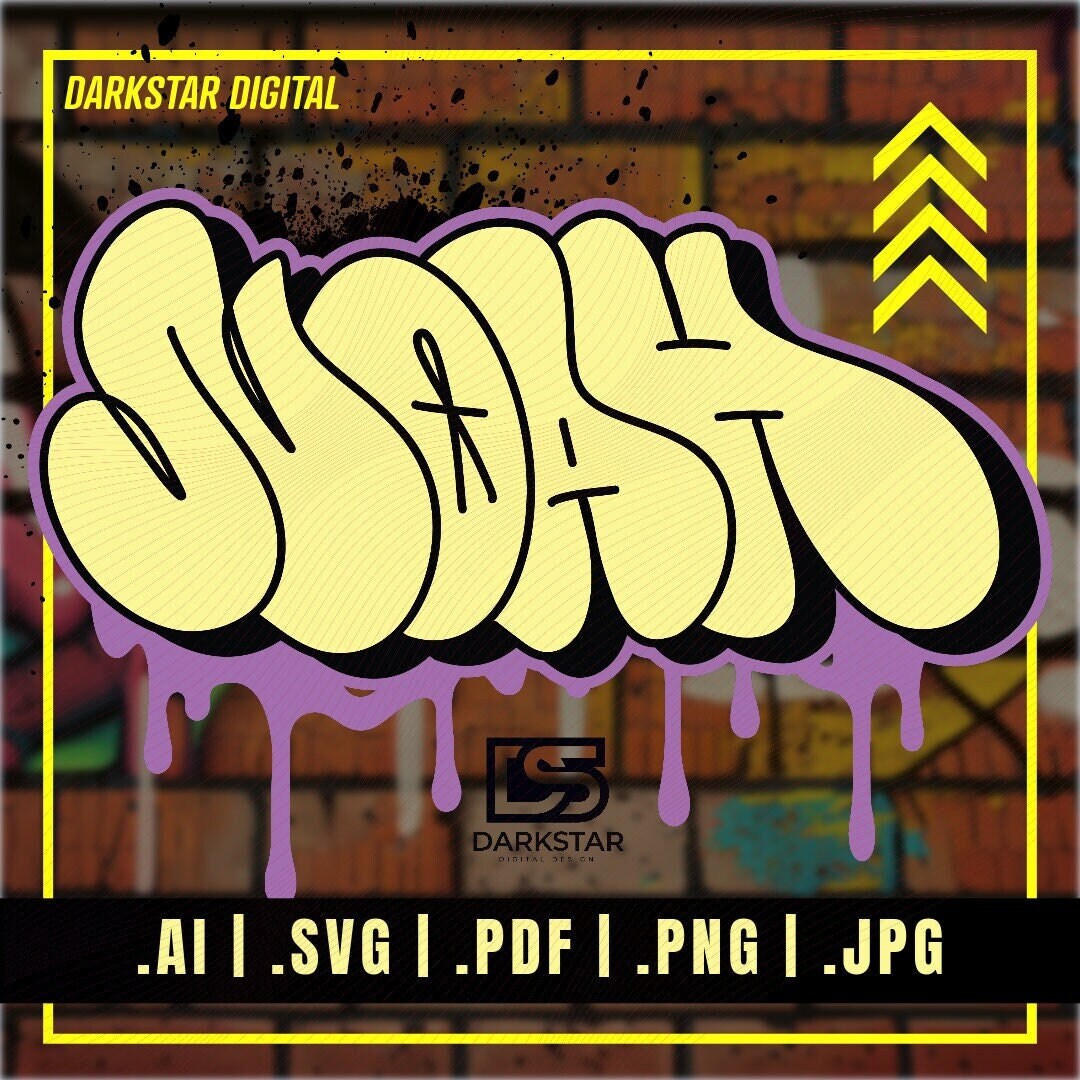 Noah - Custom Graffiti Throw up Bubble Letters | Layered Editable SVG ...
