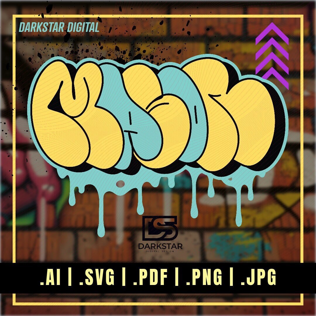 Mason - Custom Graffiti Throw up Bubble Letters | Layered Editable SVG ...