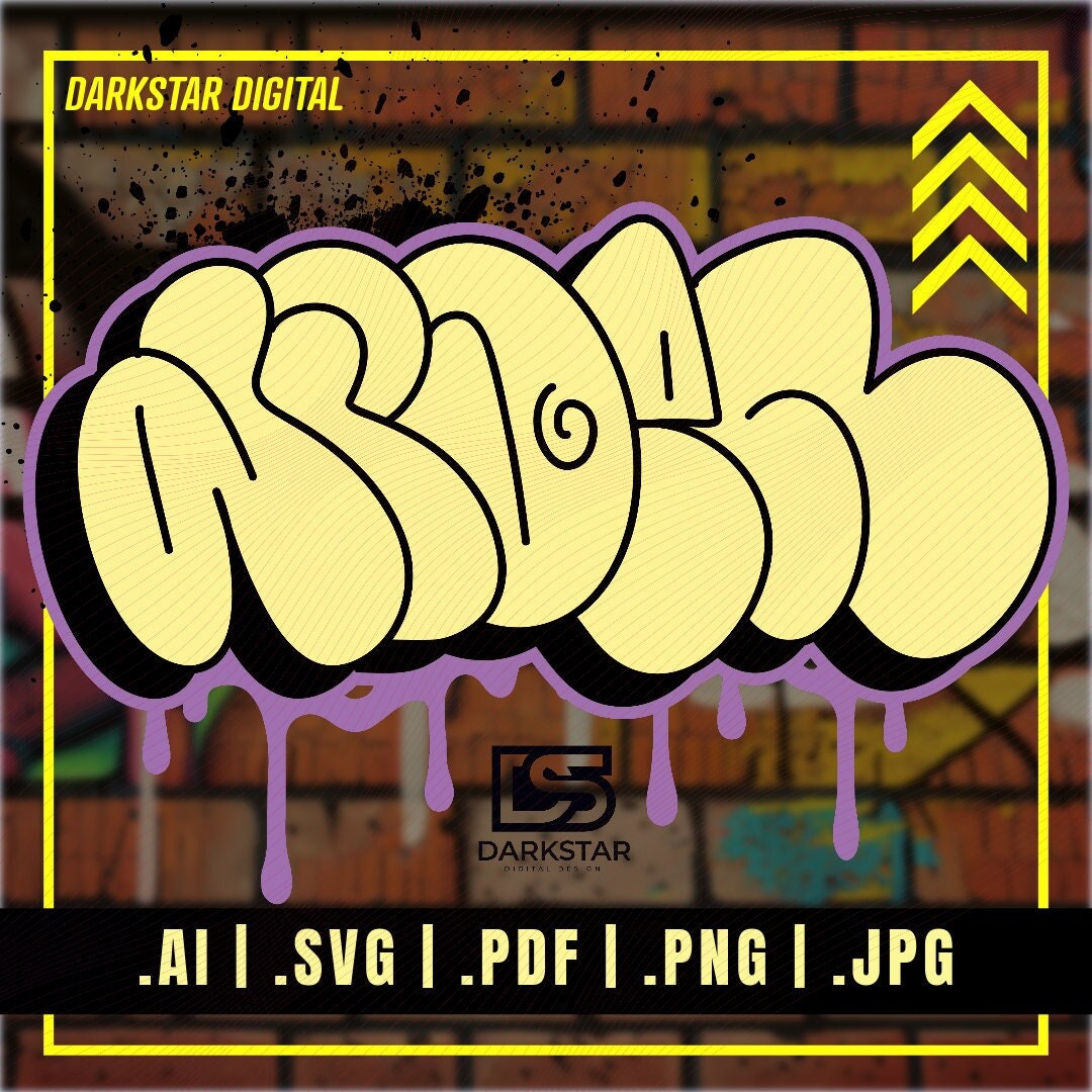 Aiden - Custom Graffiti Throw up Bubble Letters | Layered Editable SVG ...