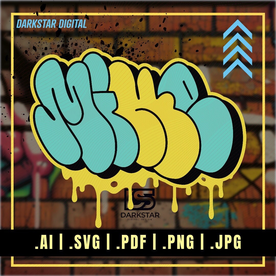 Mike - Custom Graffiti Throw up Bubble Letters | Layered Editable SVG ...