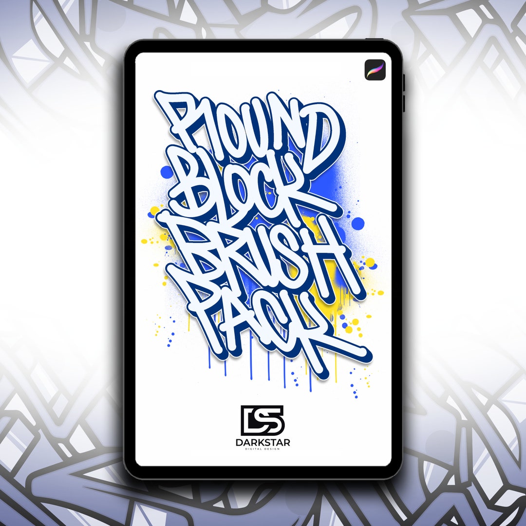 3D Outlined Round Block Brush Pack for Procreate | Perfect for Graffiti ...