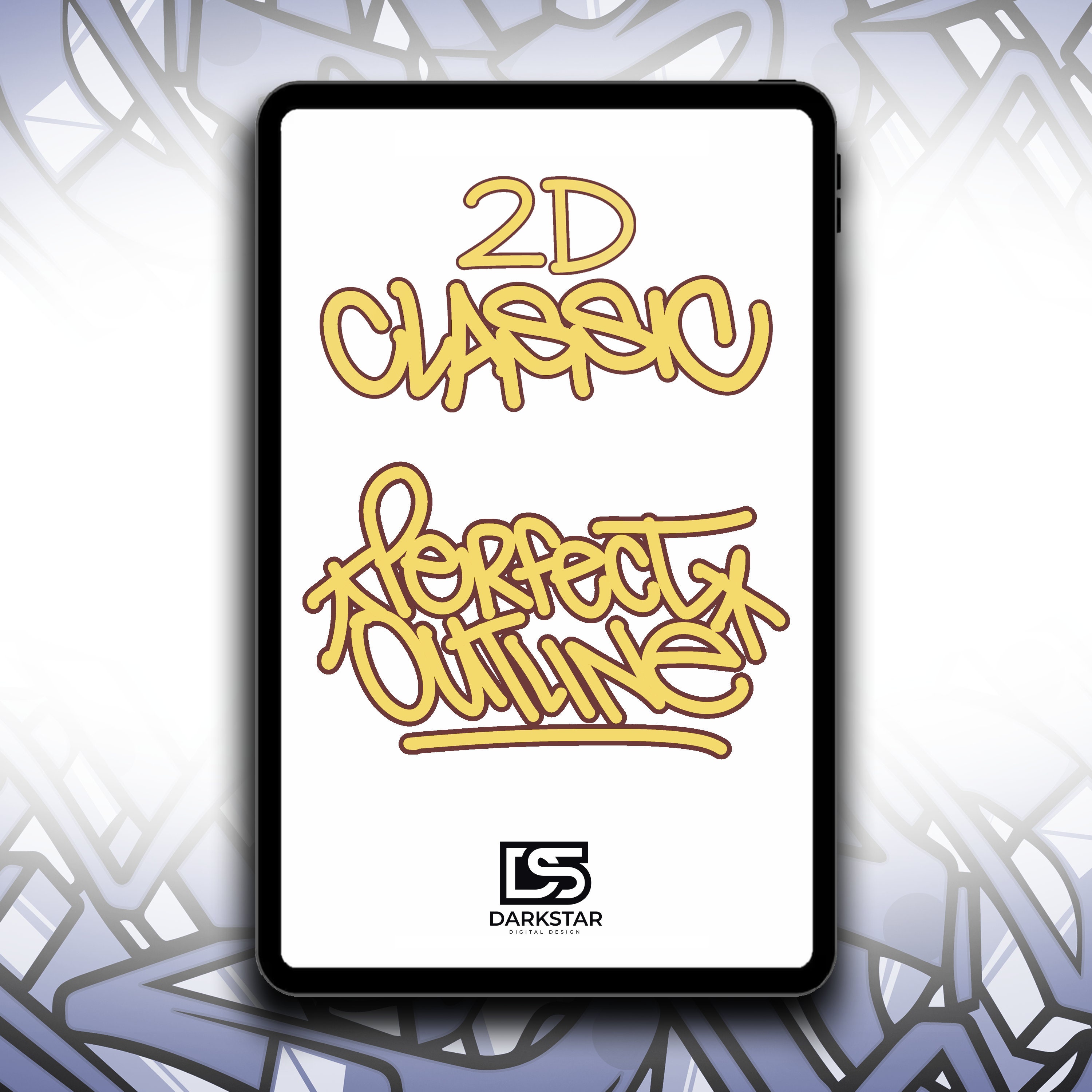 3D Outlined Round Block Brush Pack for Procreate | Perfect for Graffiti ...