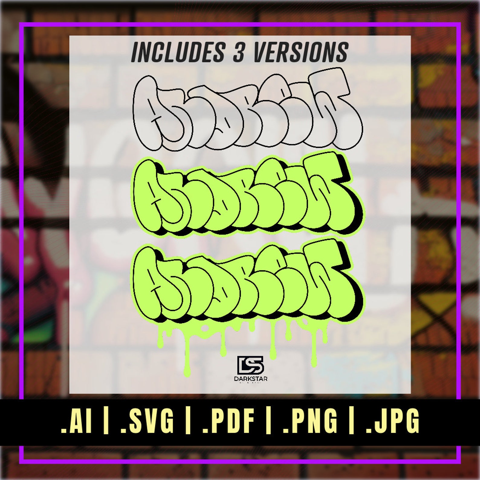 Andrew - Custom Graffiti Throw up Bubble Letters | Layered Editable SVG ...