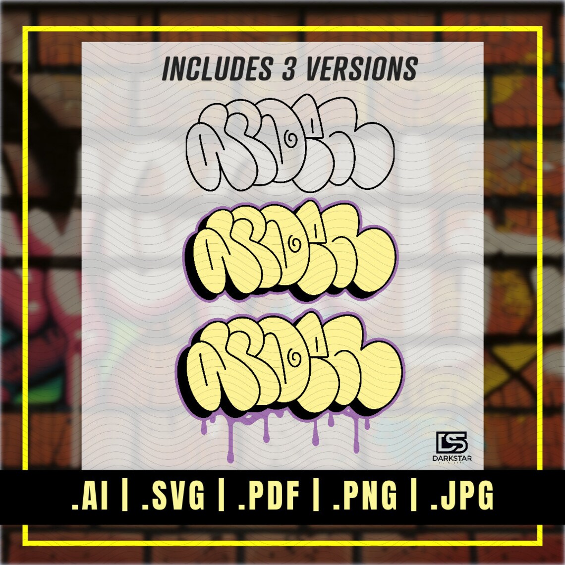 Aiden Custom Graffiti Throw up Bubble Letters Layered - Etsy