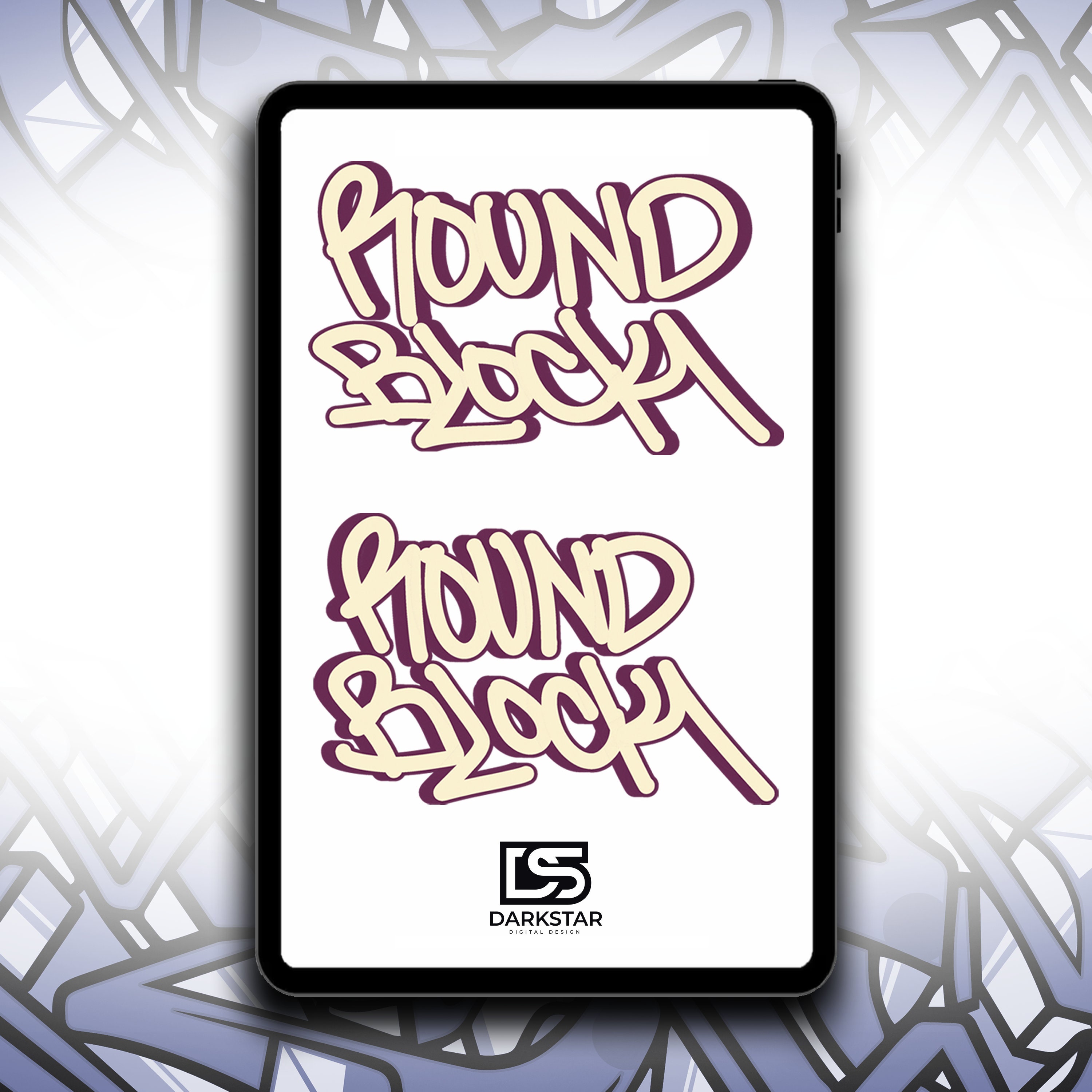 3D Outlined Round Block Brush Pack for Procreate | Perfect for Graffiti ...