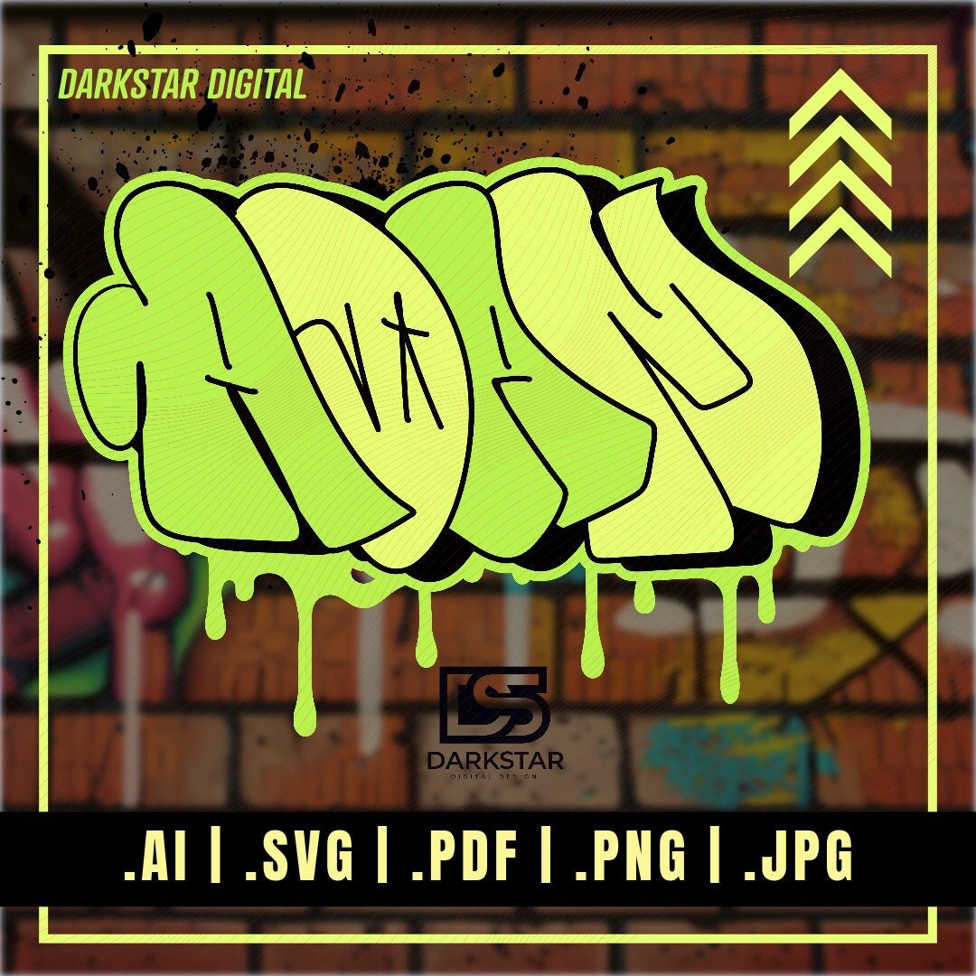 Adam - Custom Graffiti Throw up Bubble Letters | Layered Editable SVG ...