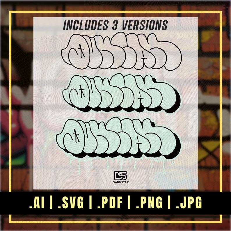 Duncan - Custom Graffiti Throw up Bubble Letters | Layered Editable SVG ...