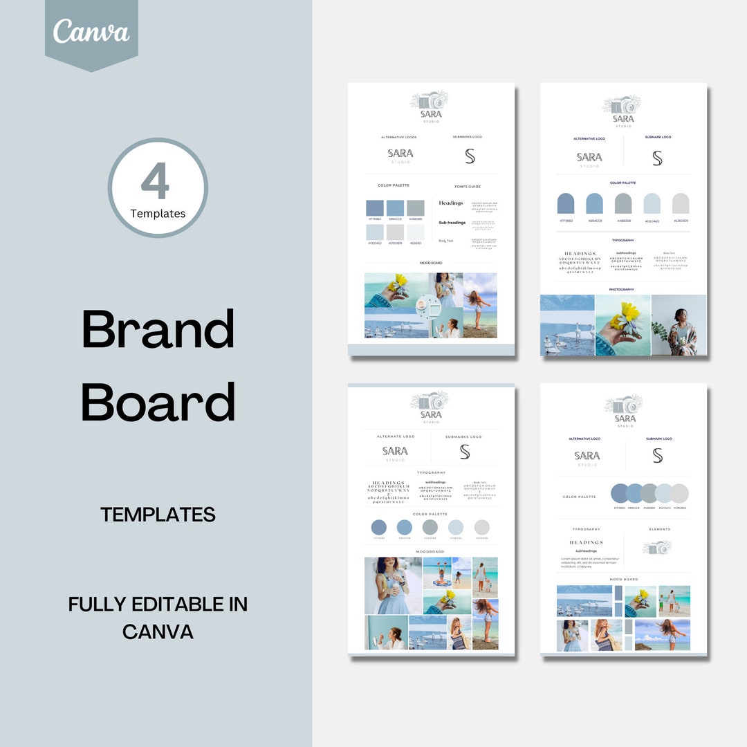 Brand Kit Template Mini Brand Board Template Premade Neutral Branding ...