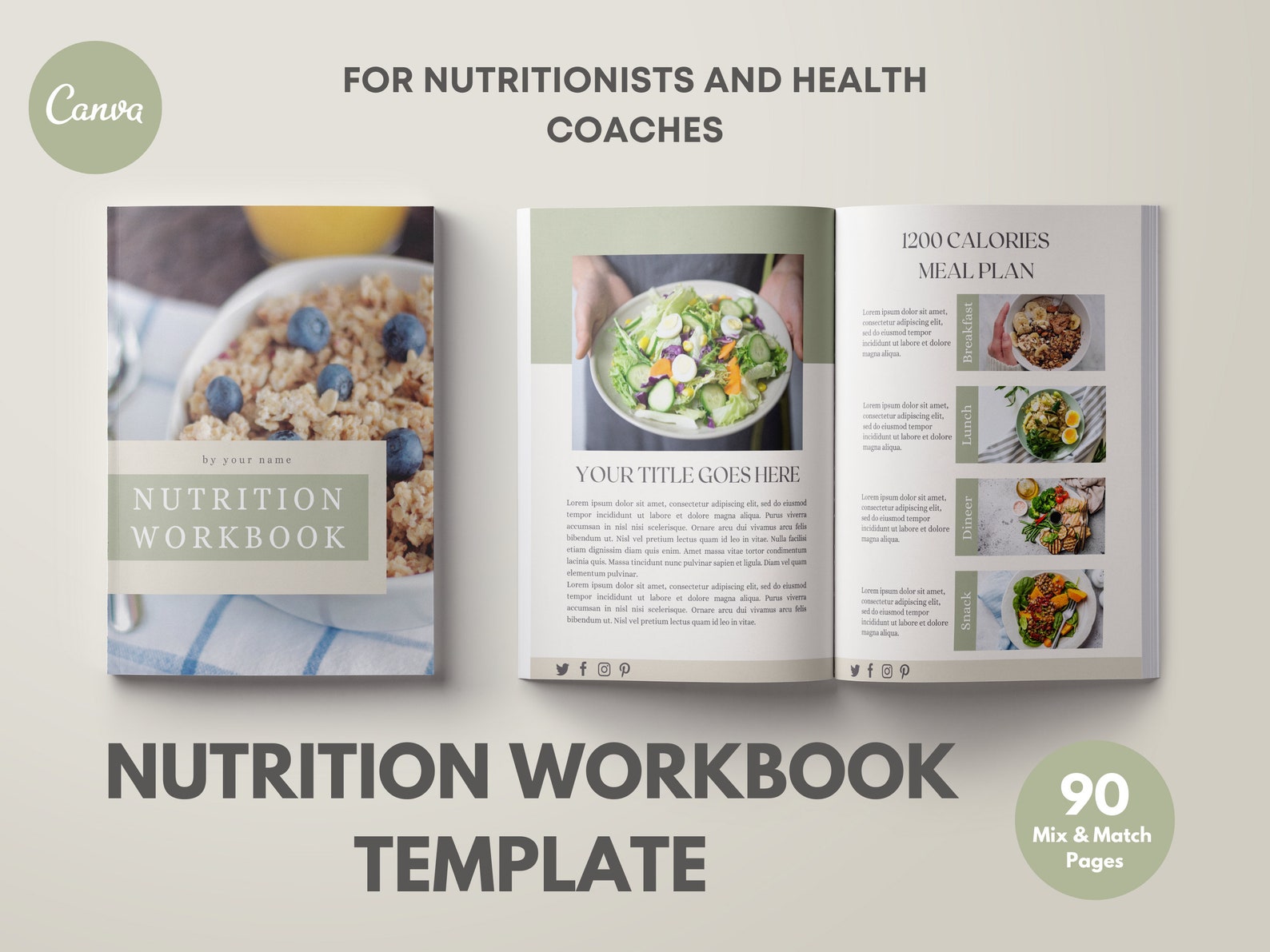 Nutrition Workbook Template Nutrition Ebook Template Health - Etsy
