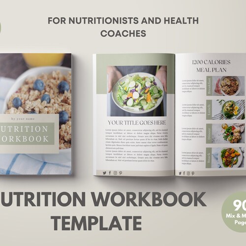 Nutrition Workbook Template Nutrition Ebook Template Health - Etsy