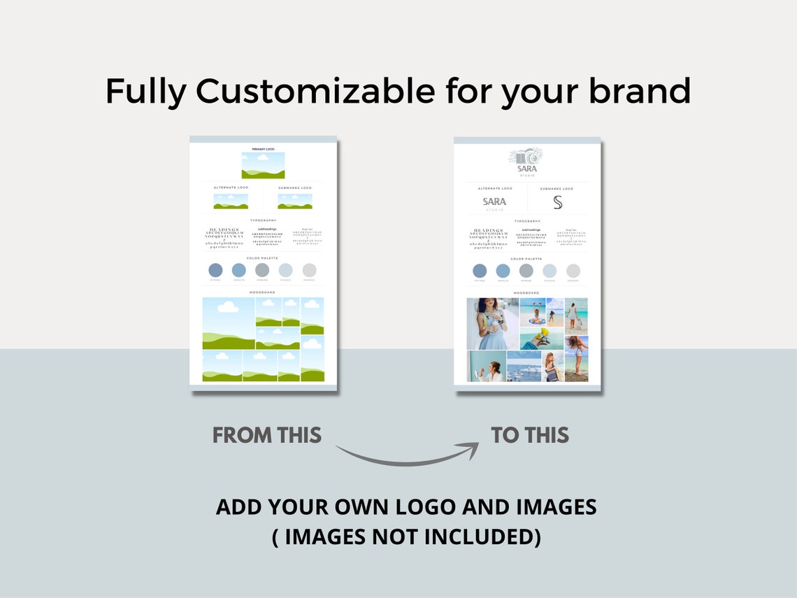 Brand Kit Template Mini Brand Board Template Premade - Etsy