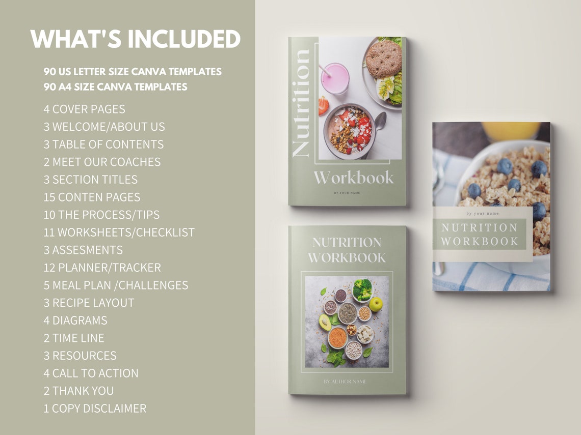 Nutrition Workbook Template Nutrition Ebook Template Health - Etsy