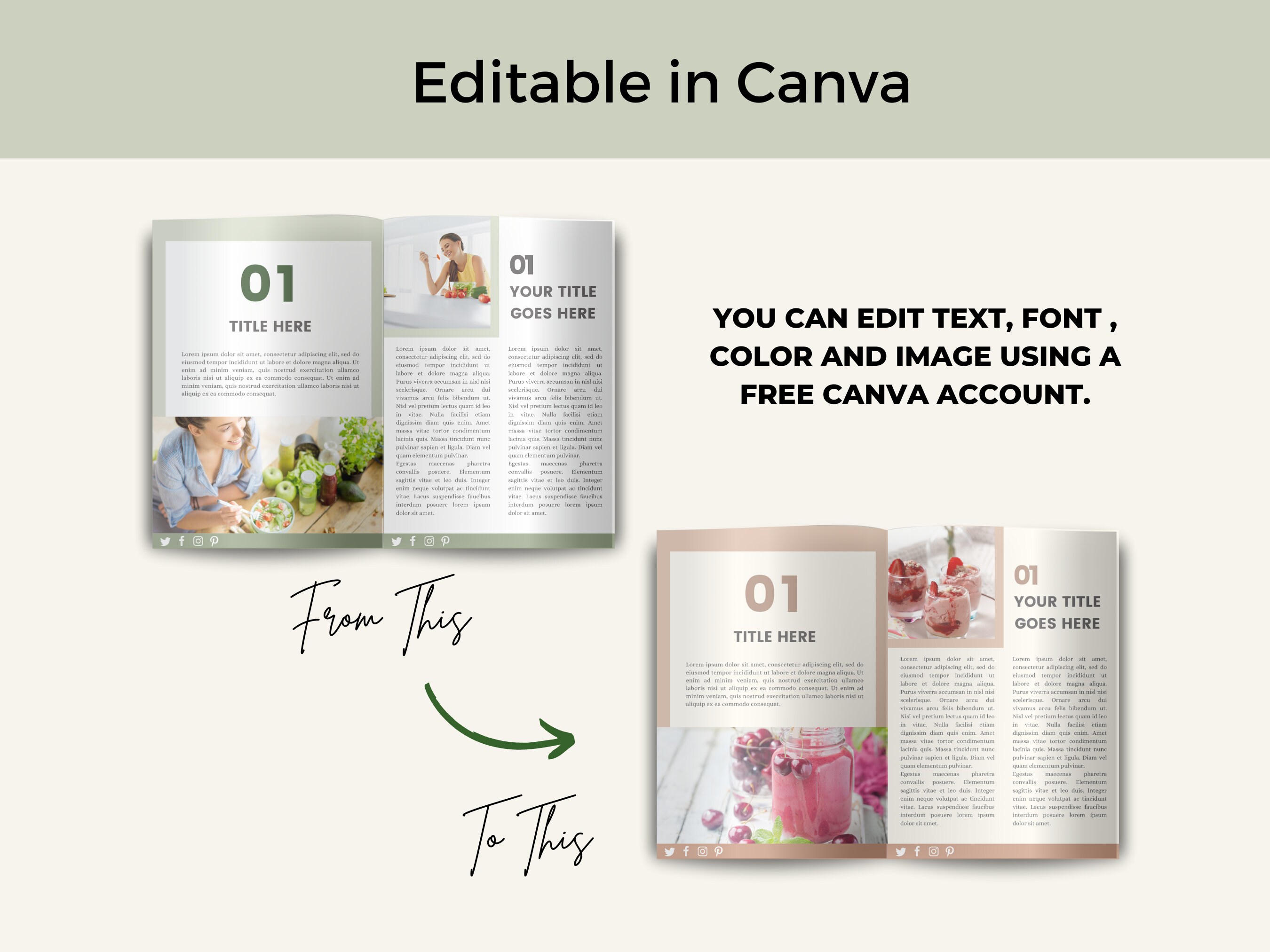 Nutrition Workbook Template Nutrition Ebook Template Health Coach Ebook ...